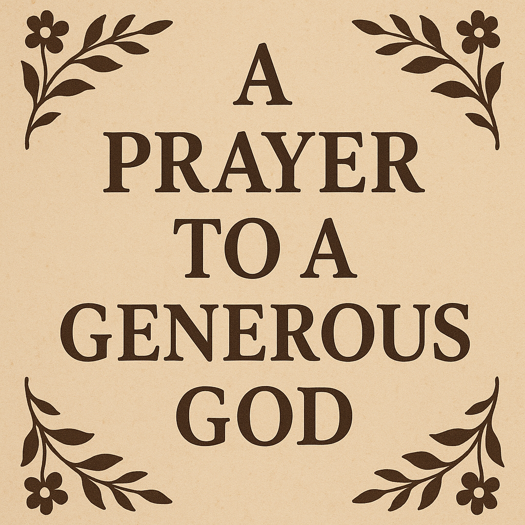 A Prayer to a Generous God – Richard Bahr